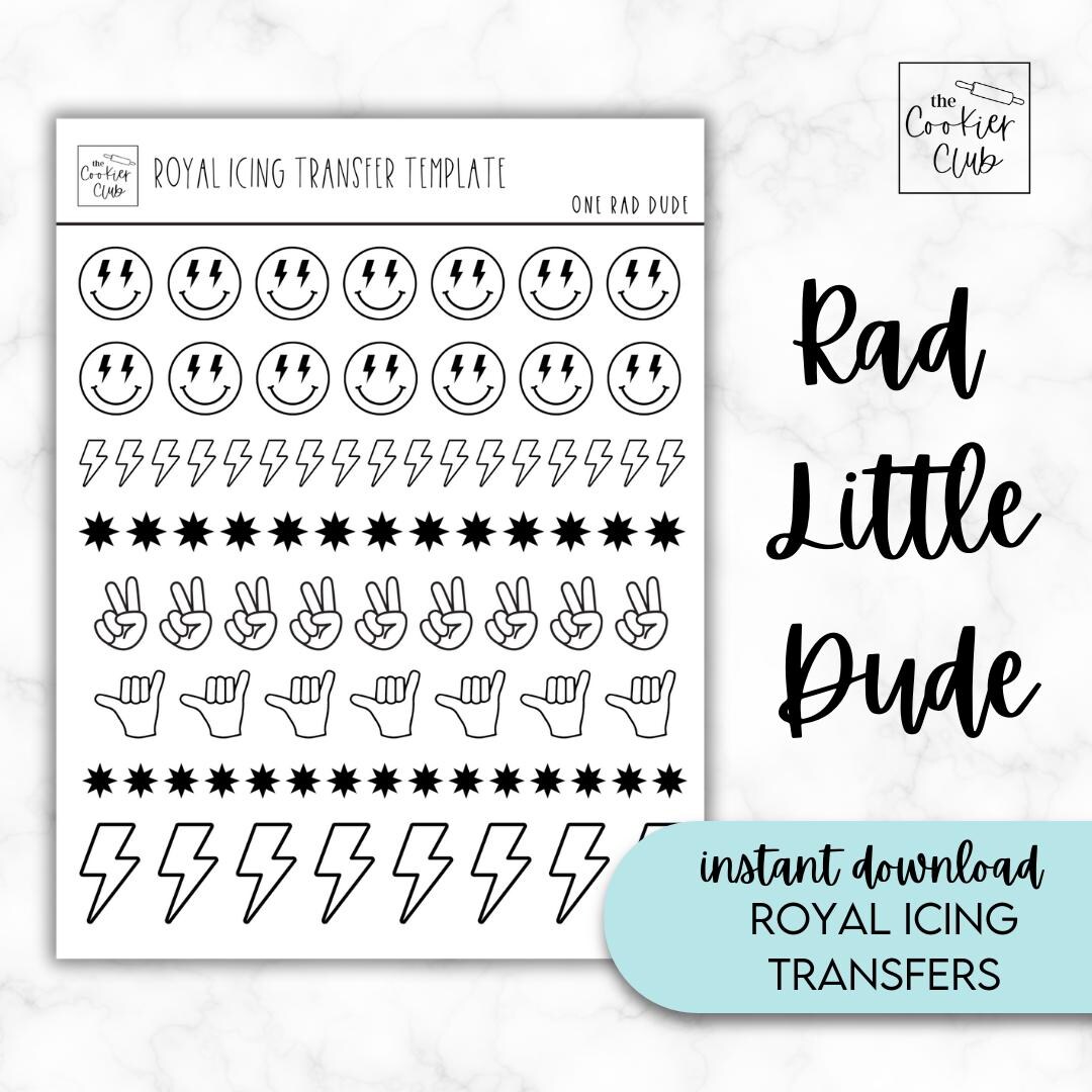 Rad Little Dude - Royal Icing Transfer Sheets - Multiple Sizes - for Cookie/cake Decorating ...