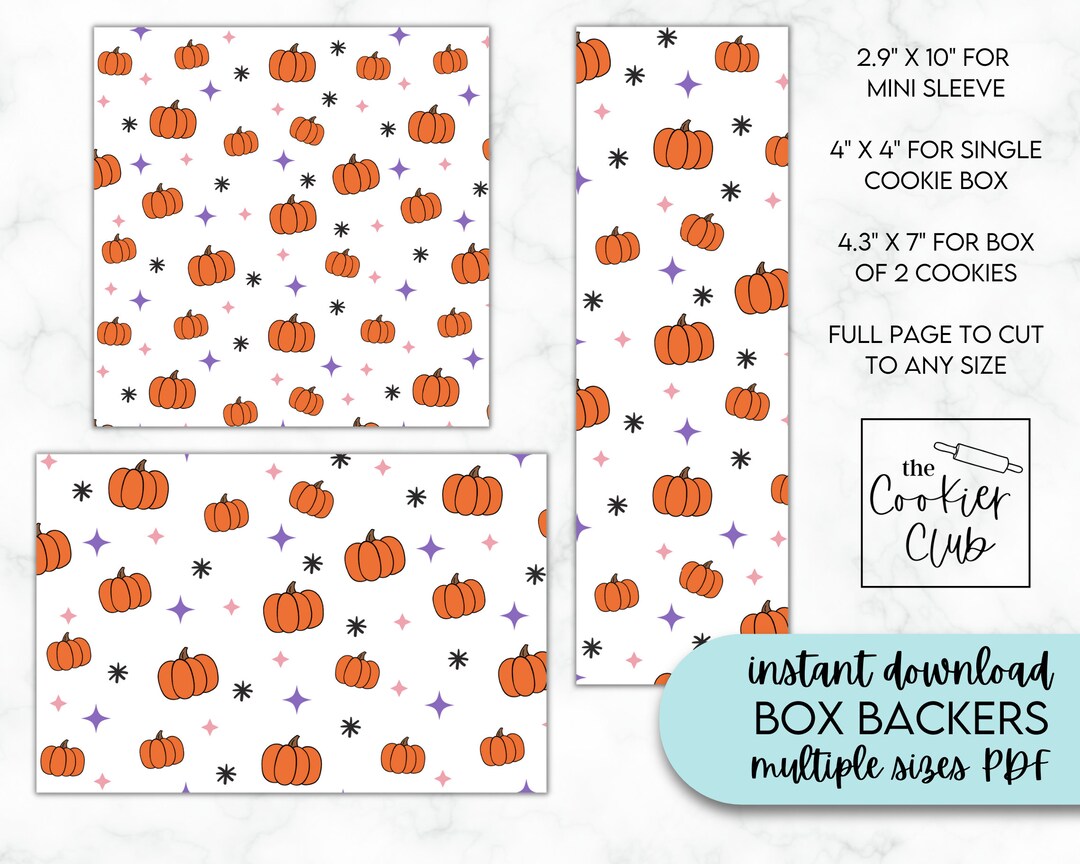 Pumpkins Halloween Printable Box Backer Bundle Multiple Sizes Digital ...