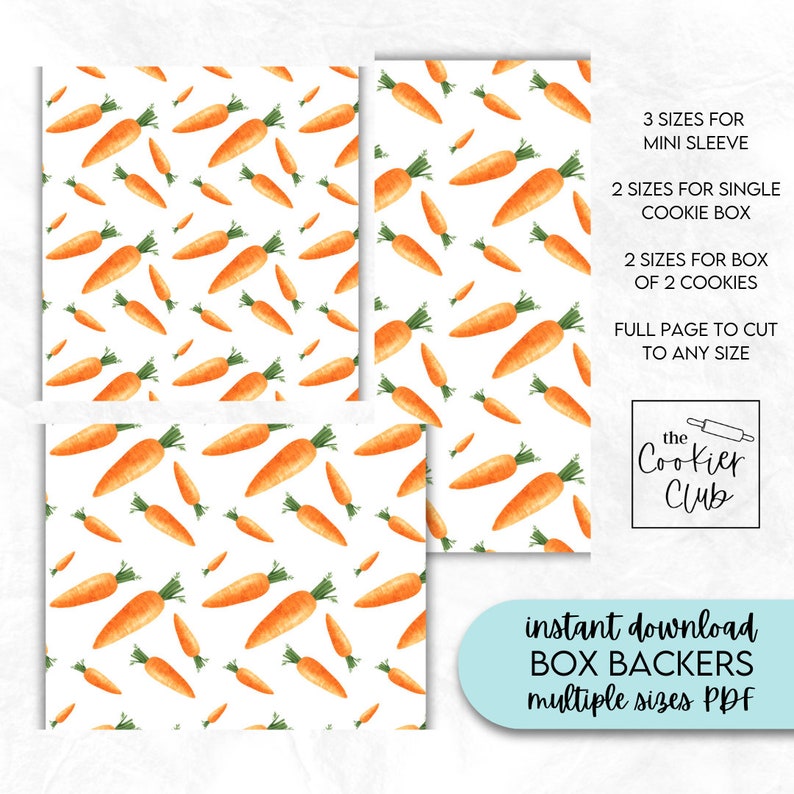 Carrots Printable Box Backer Multiple Sizes Instant Download Valentine ...
