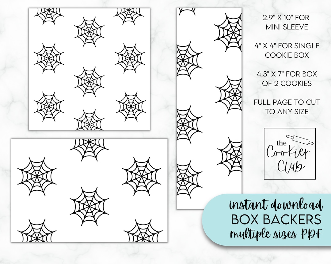 Spider Webs - Halloween - Printable Box Backer Bundle - Multiple Sizes ...