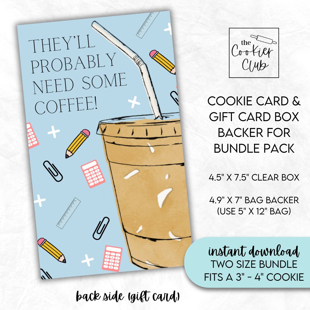 Teacher Appreciation - Printable Cookie Card & Coffee Gift Card Holder ...
