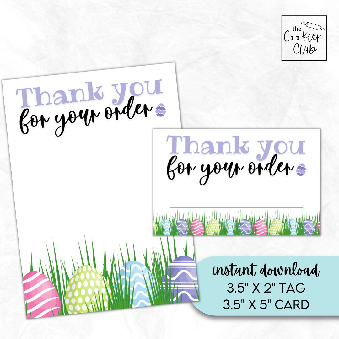 Thank You for Your Order - Easter Eggs - 3.5" X 5" Printable Cookie ...