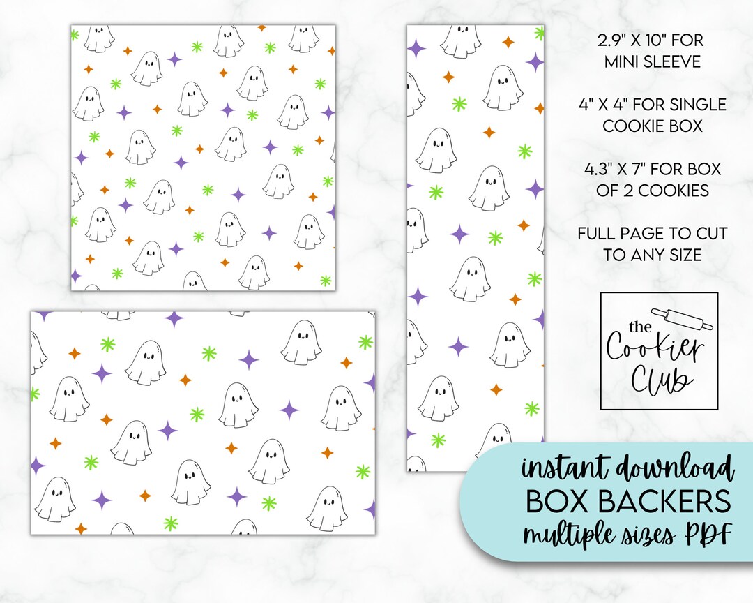 Groovy Ghosts - Halloween - Printable Box Backer Bundle - Multiple ...