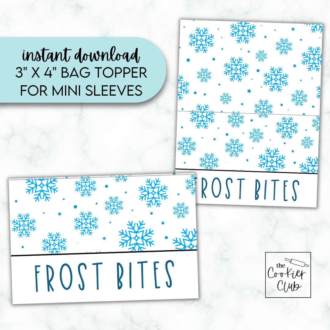 Frost Bites 3x4 Mini Sleeve Bag Topper for 3x11 Cello Bag Christmas ...