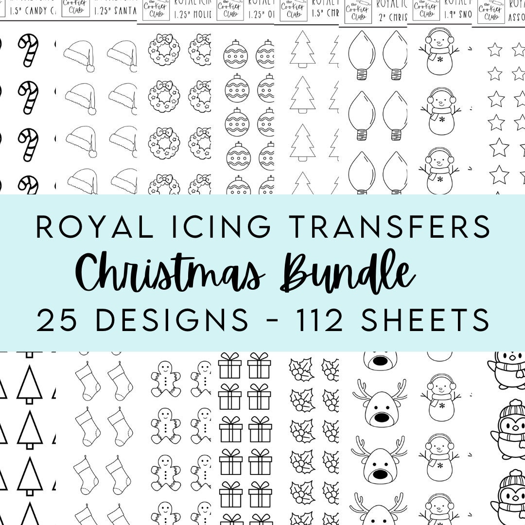 The Christmas Bundle - 25 Designs - Royal Icing Transfer Sheets ...
