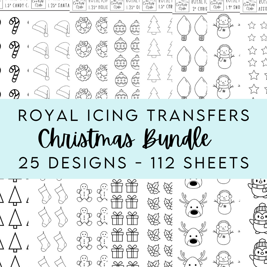 The Christmas Bundle - 25 Designs - Royal Icing Transfer Sheets ...