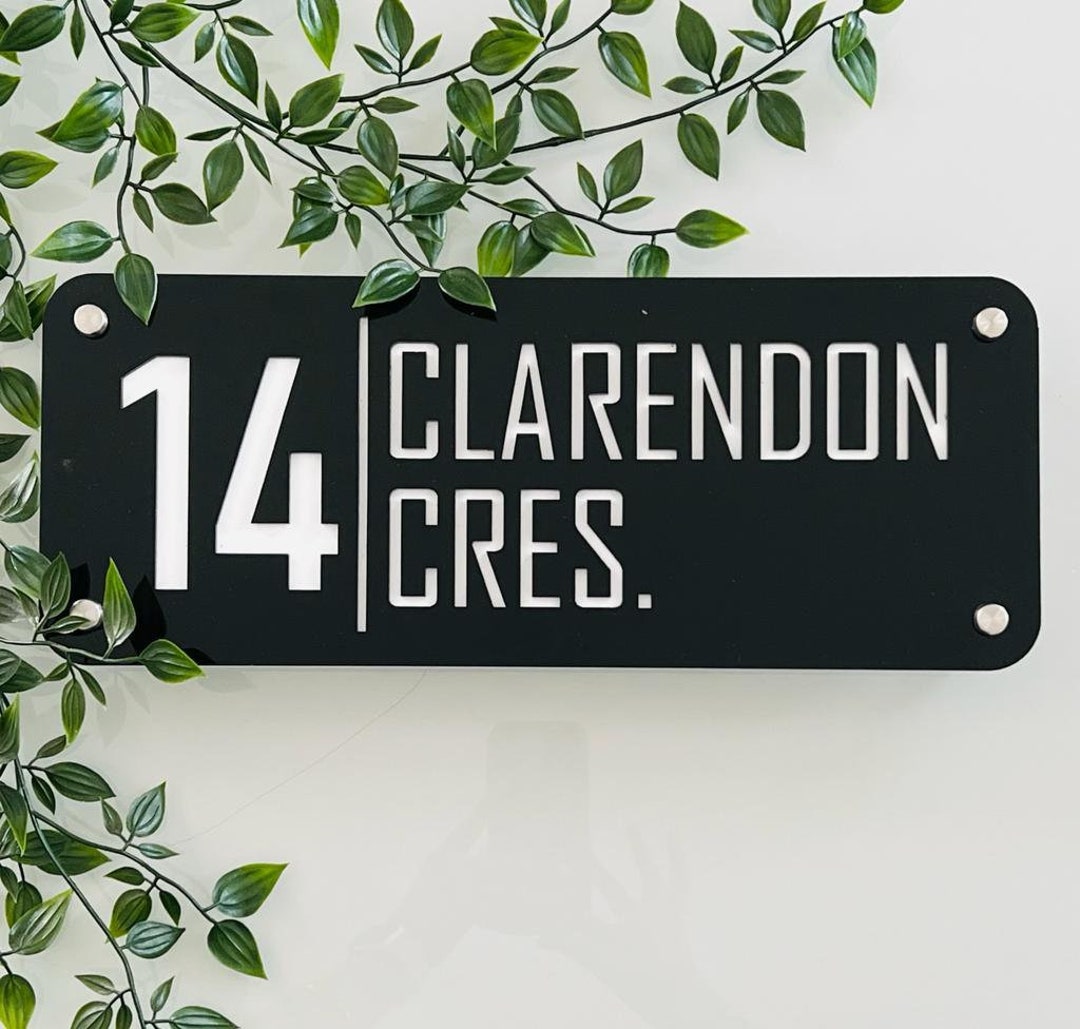 Custom Laser Cut Acrylic House Number Plate Personalised and Elegant - Etsy