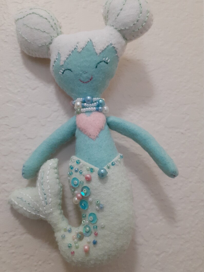 Felt Beaded Mermaid - Etsy
