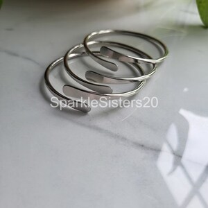 5 Set of Bangle for Woman, 925 Sterling Silver Bangles, Raw Design Bangle, Adjustable Bracelet ...