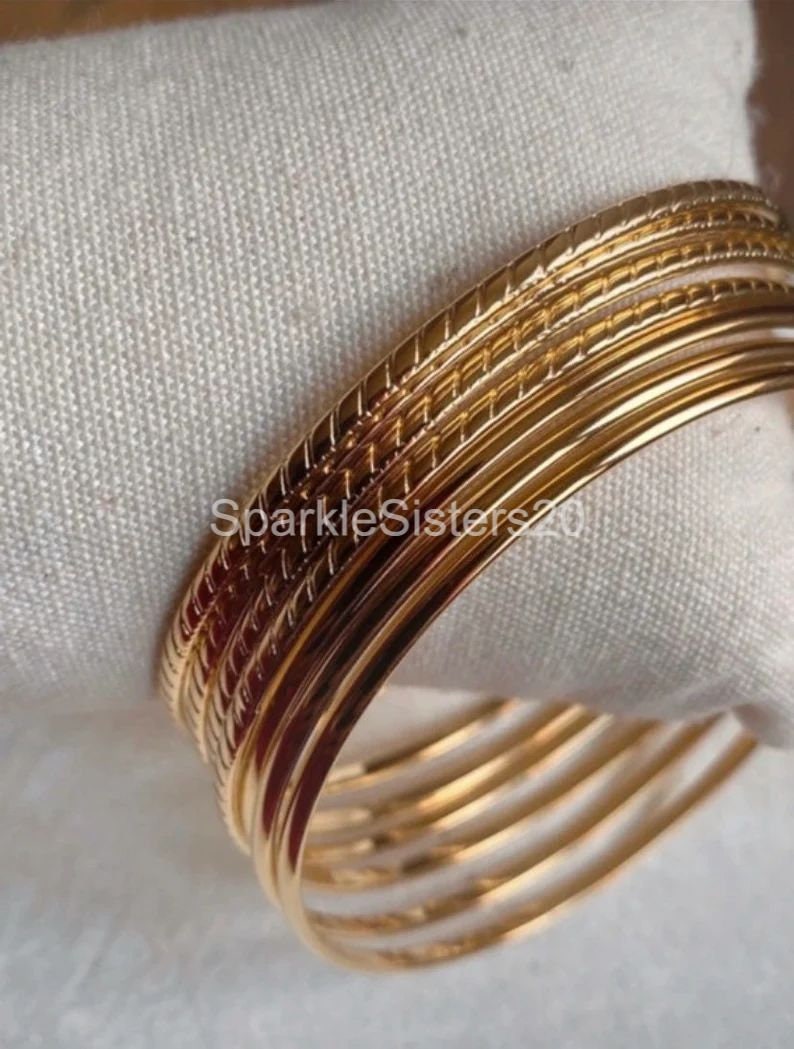 7 Set Brass Bangles Semainier Bangles Bracelet 7 Day Bangles - Etsy