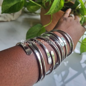 5 Set of Bangle for Woman, 925 Sterling Silver Bangles, Raw Design Bangle, Adjustable Bracelet ...