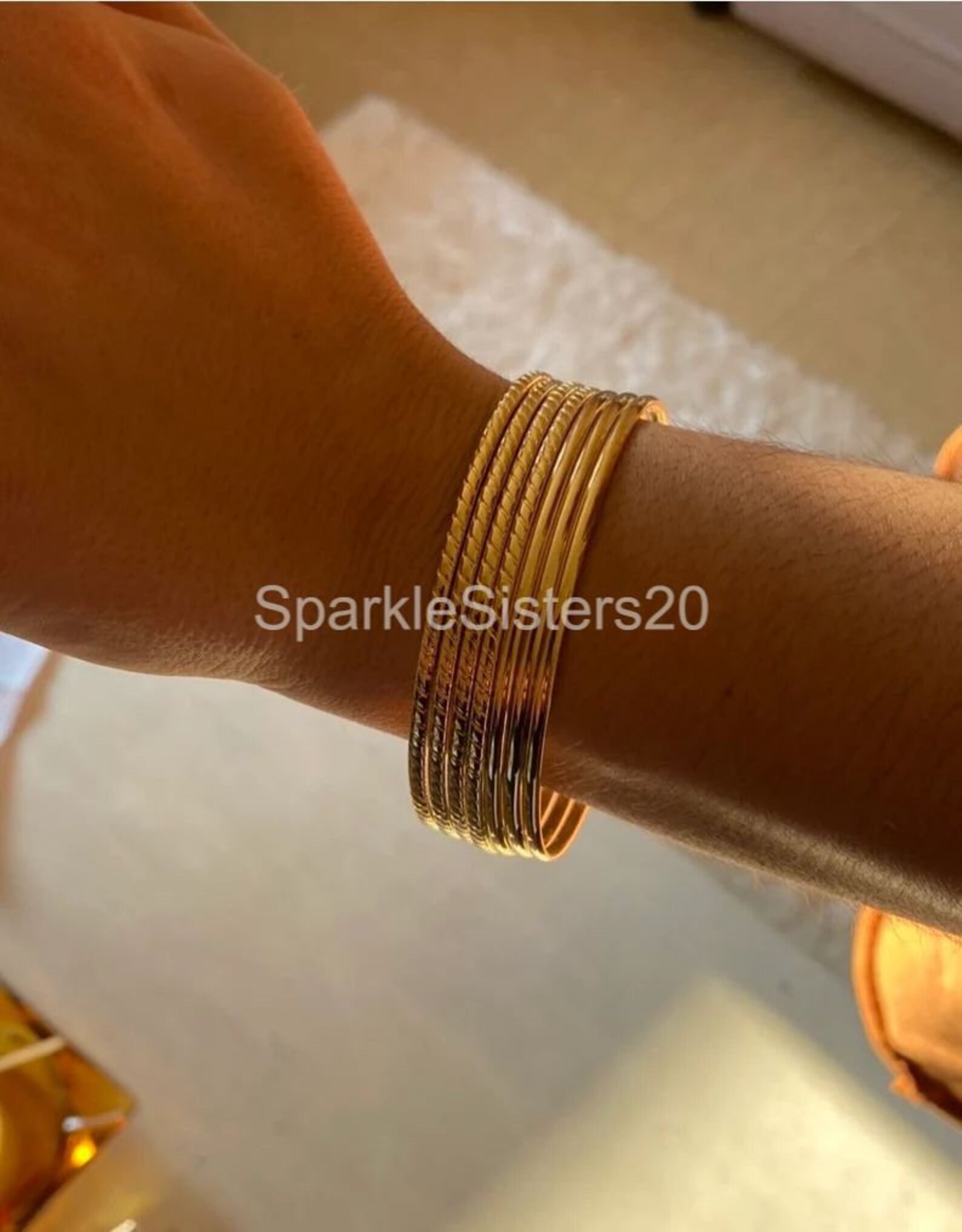 7 Set Brass Bangles Semainier Bangles Bracelet 7 Day Bangles - Etsy