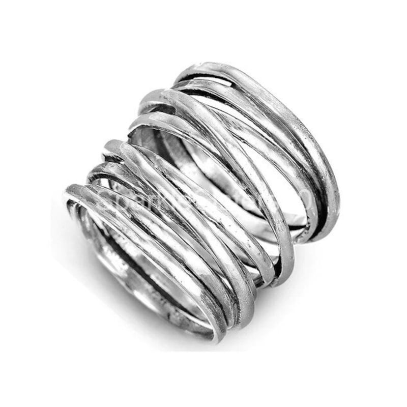 Long Silver Ring - Etsy