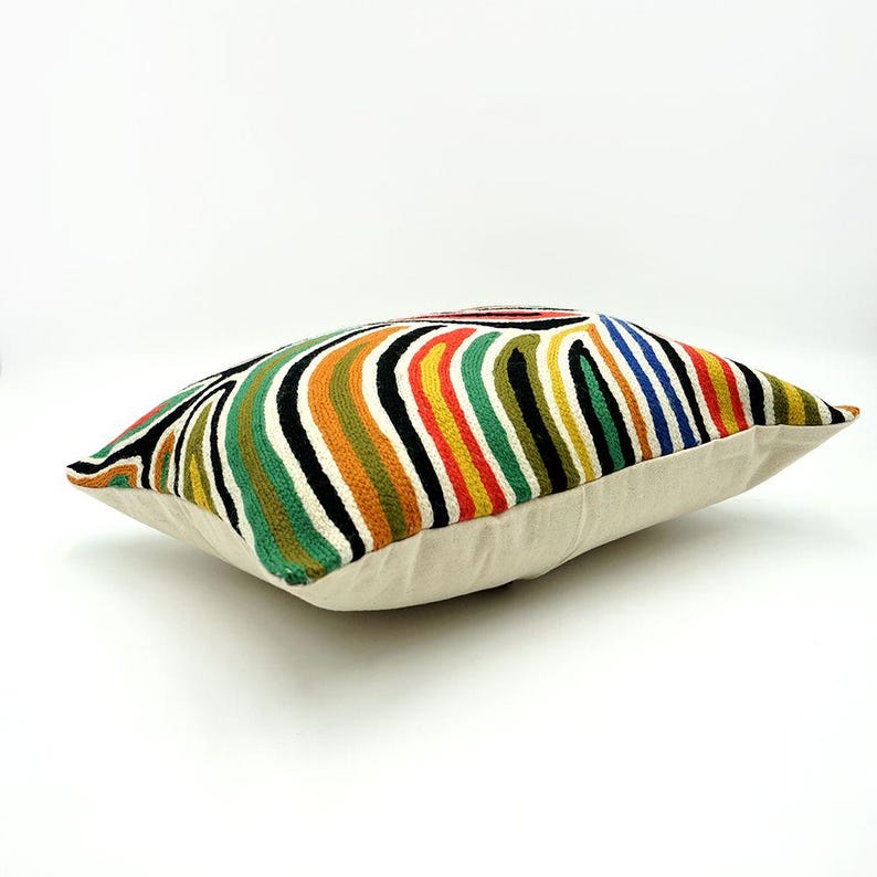 Aboriginal Art Cushion Cover: Hand Embroidered Wool, Mina Mina Dreaming ...