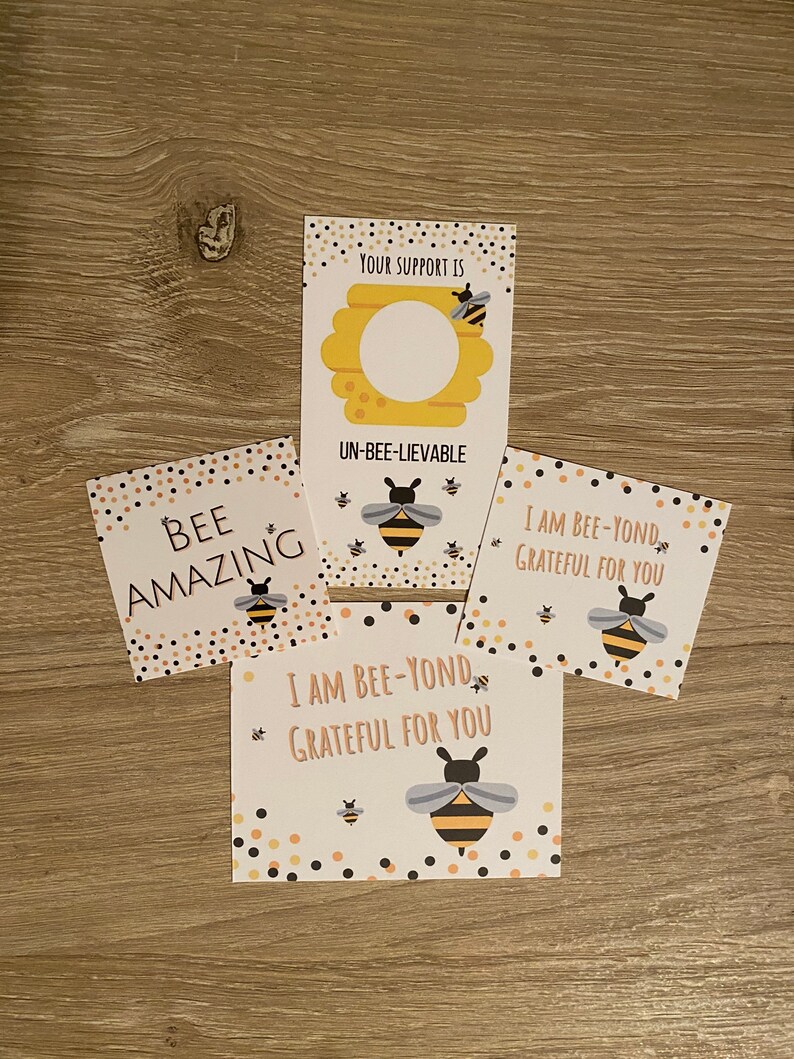 Honey Bee, Polka Dot Thank You Card, Envelope Sticker and Scratch off ...