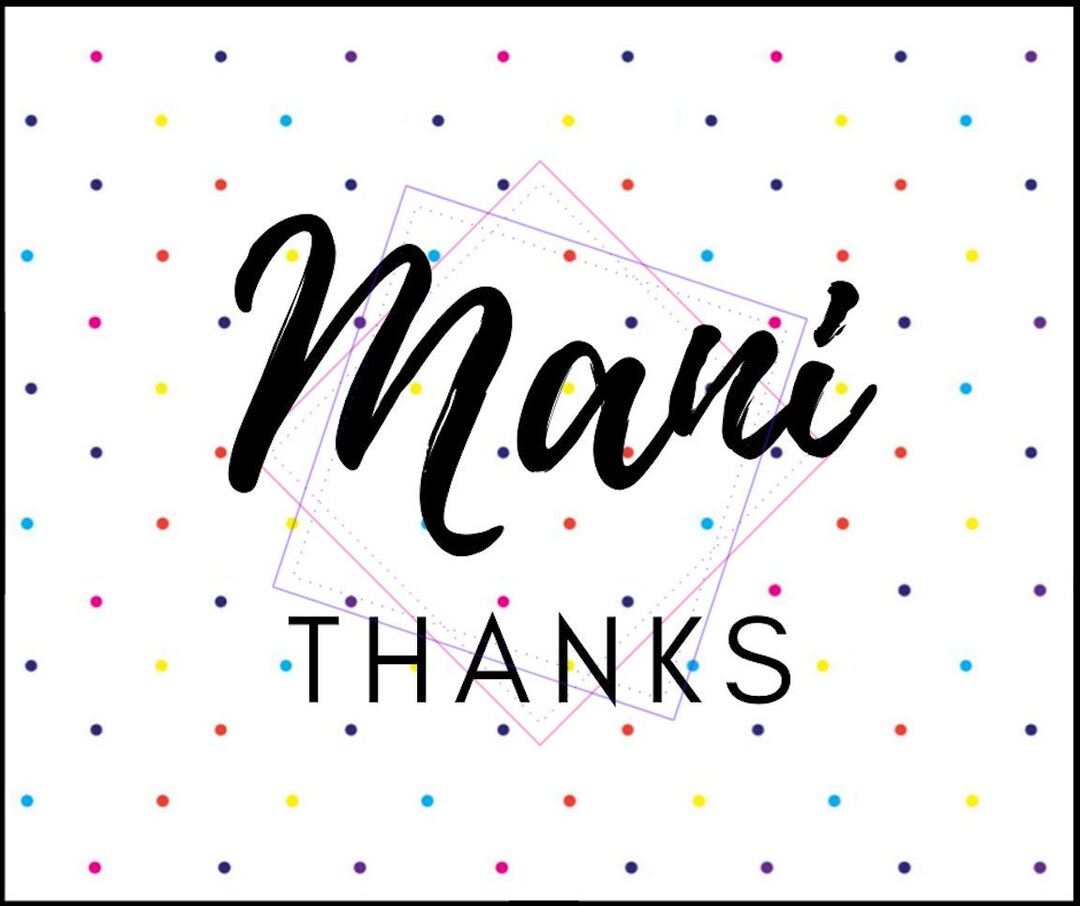 Mani Thanks, Rainbow Nail Mail Thank You Card - Etsy