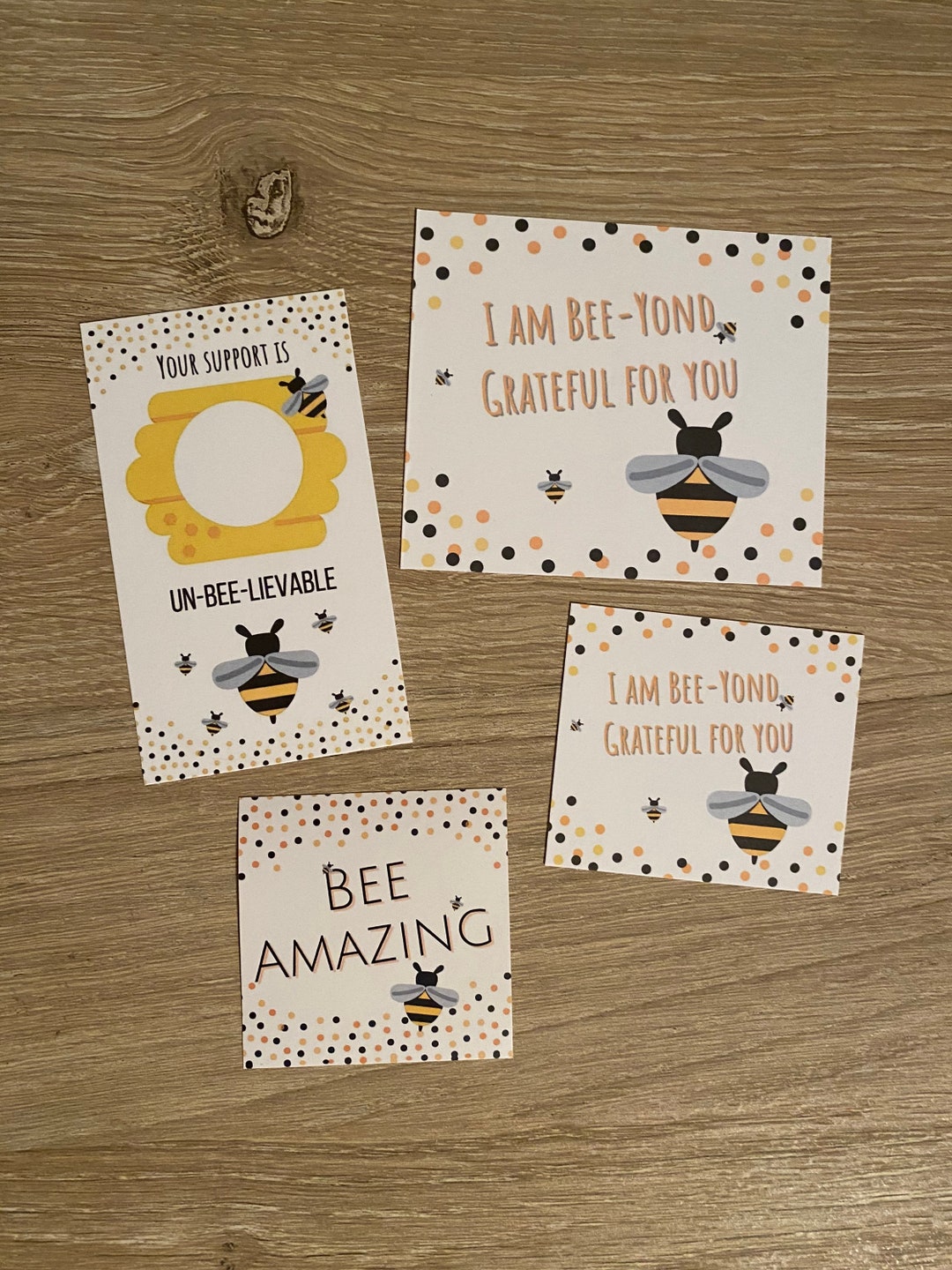Honey Bee, Polka Dot Thank You Card, Envelope Sticker and Scratch off ...