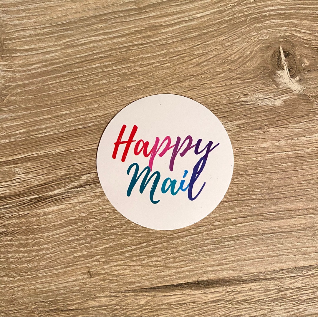 Rainbow Happy Mail, Thank You, Envelope Stickers - Etsy