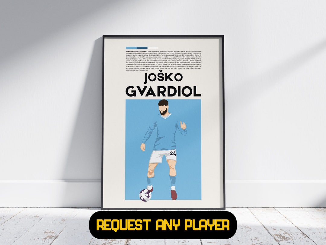 Joško Gvardiol Man City - Football Poster Gift, Gift for Him/her, Man ...