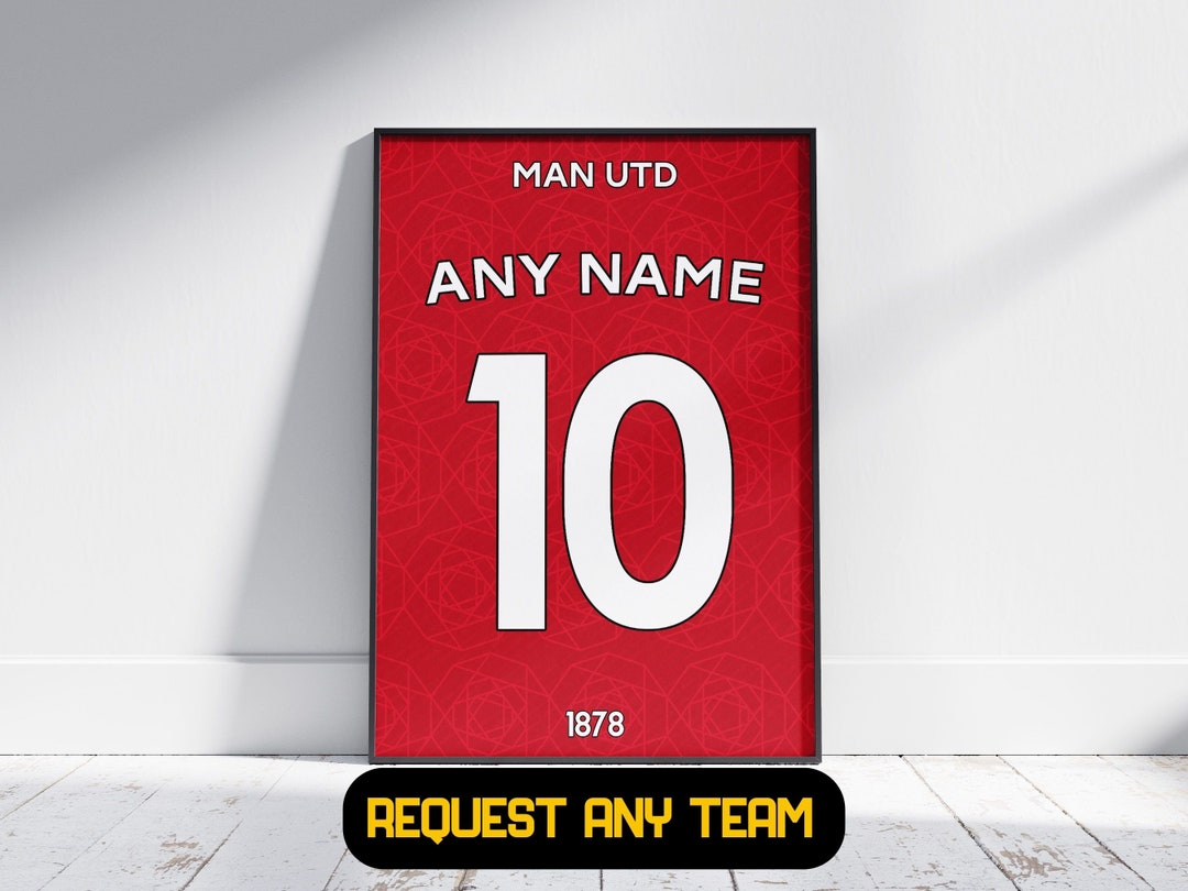 Man Utd Gift Personalised Football Print, Poster/canvas/acrylic/metal ...