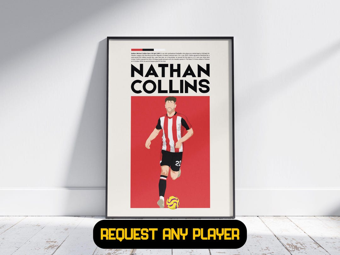 Nathan Collins Brentford - Football Poster Gift, Gift for Him/her ...