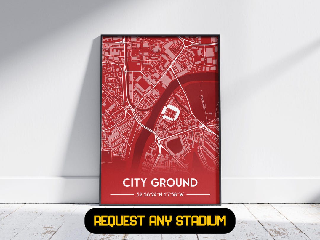 Nottingham Stadium Gift Football Poster Gift, Gift for Him/her ...