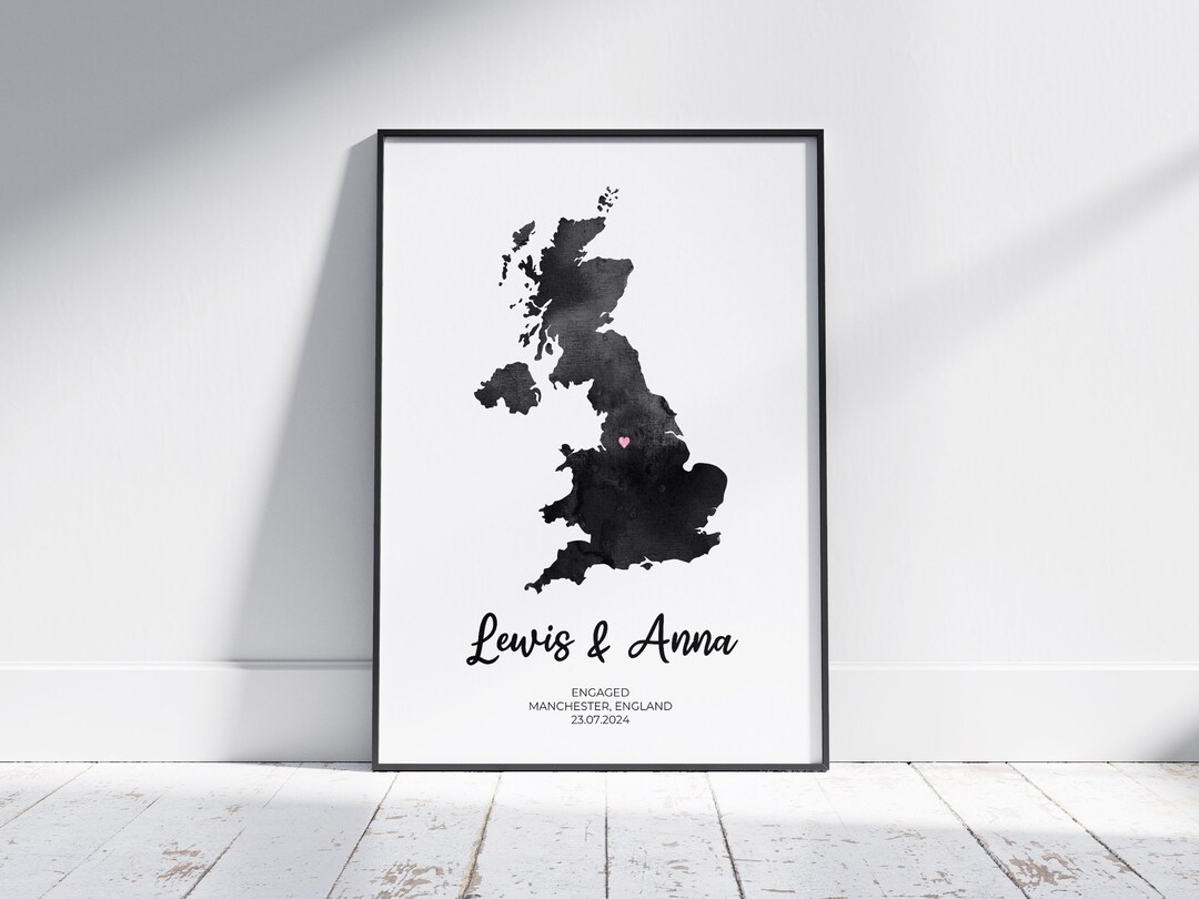 Personalised Map Poster Request Any Country Wedding Gift, Custom ...