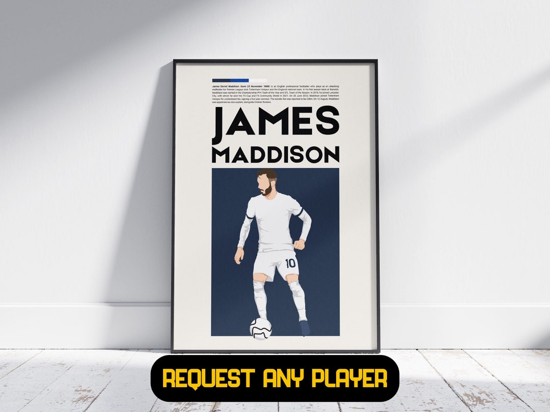James Maddison Tottenham Football Poster Gift, Gift for Him/her ...
