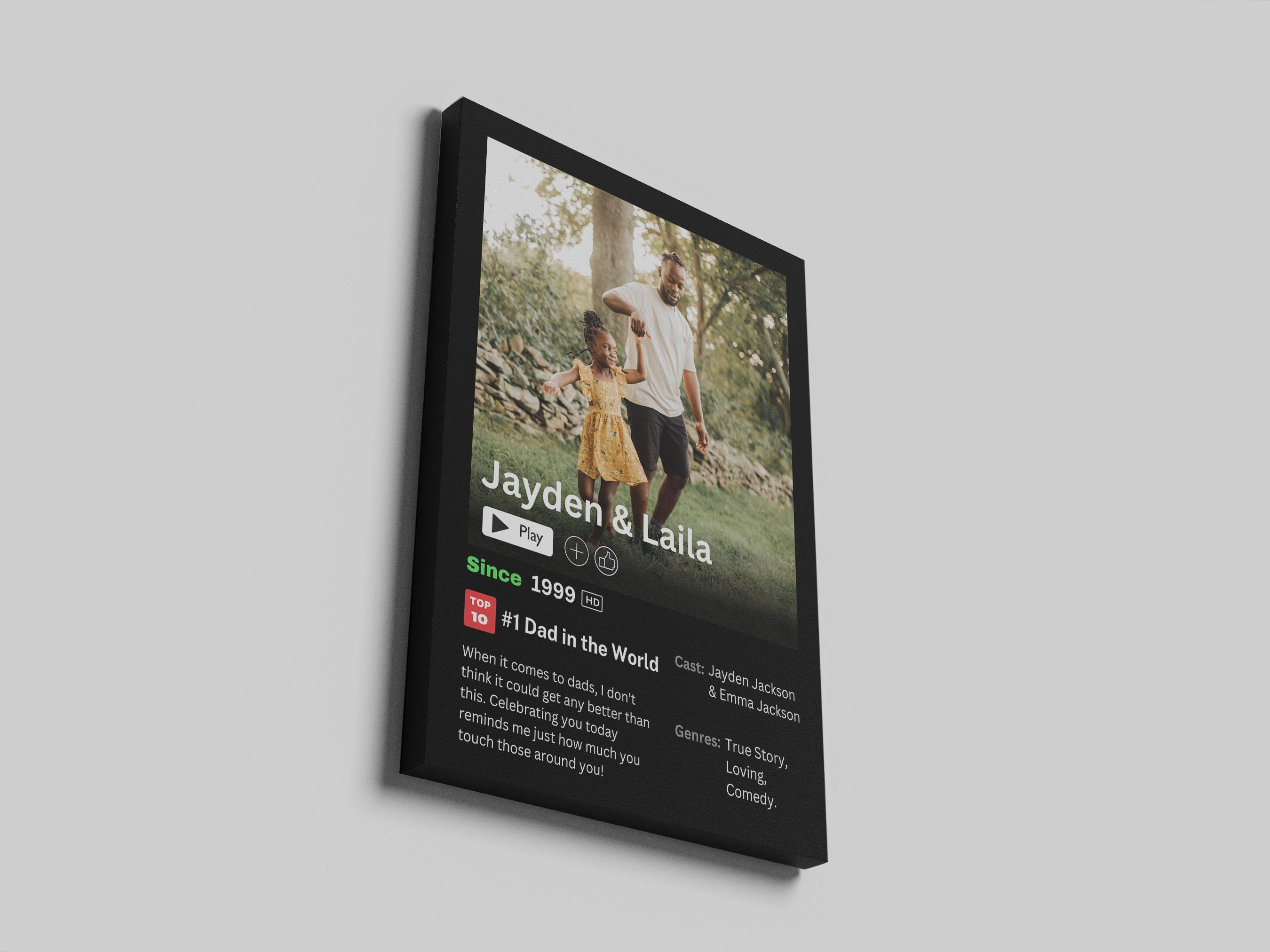 Personalised Netflix Movie Poster Print Fathers Day - Etsy UK