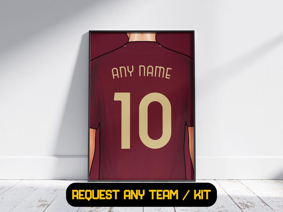 Roma Gift Personalised - Football Poster Print, Gift for Him, Gift for ...