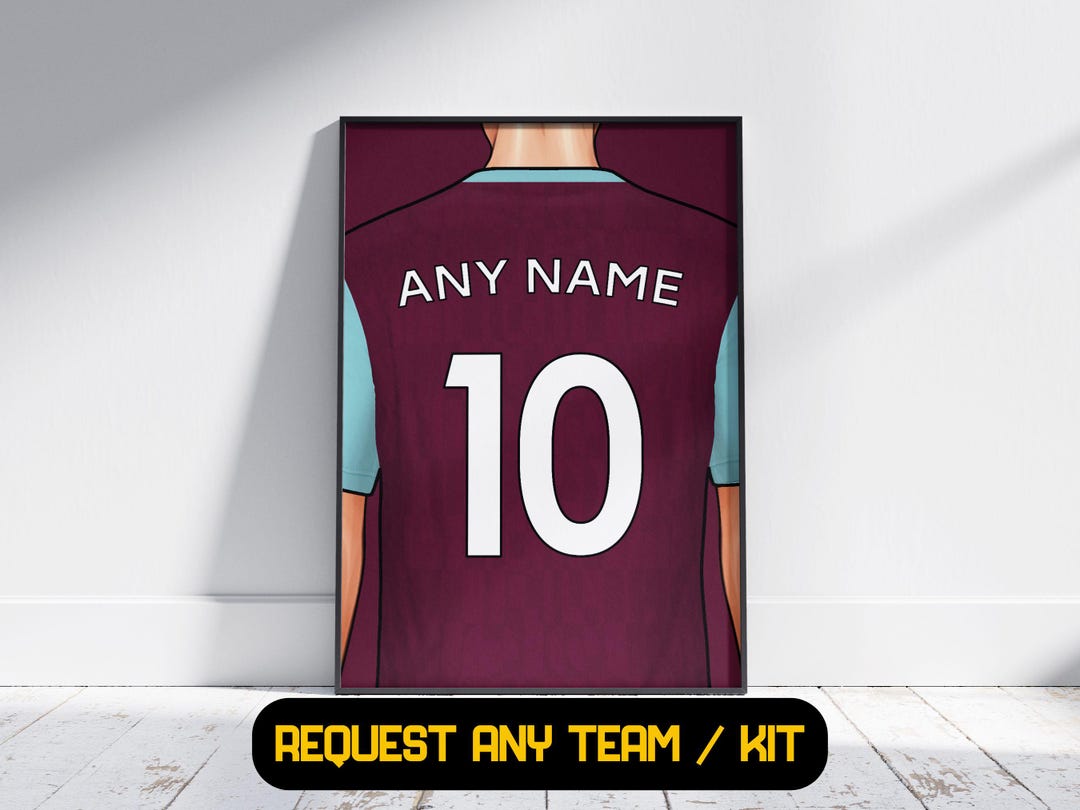 Burnley Gift Personalised - Football Poster Print, Gift for Him, Gift ...