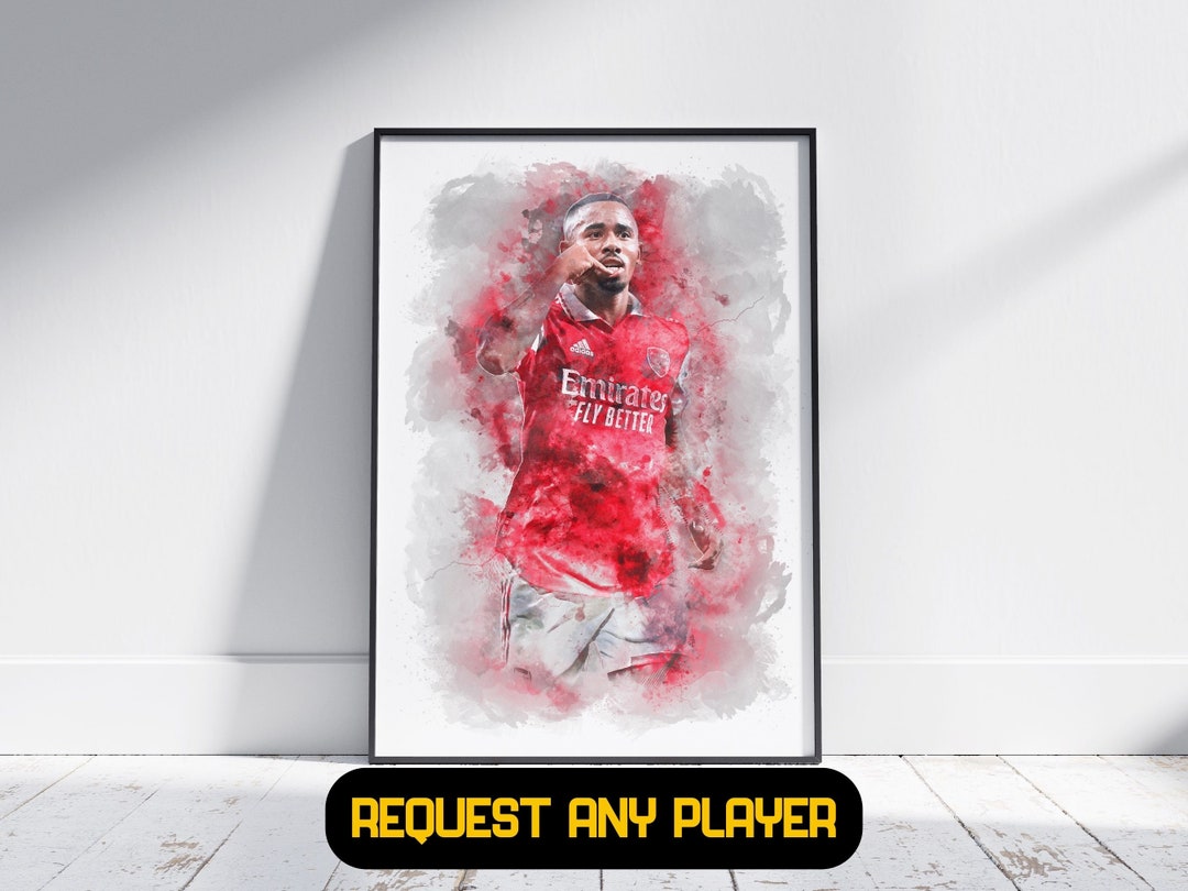 Gabriel Jesus Arsenal Football Poster Gift, Gift for Him/her, Arsenal ...
