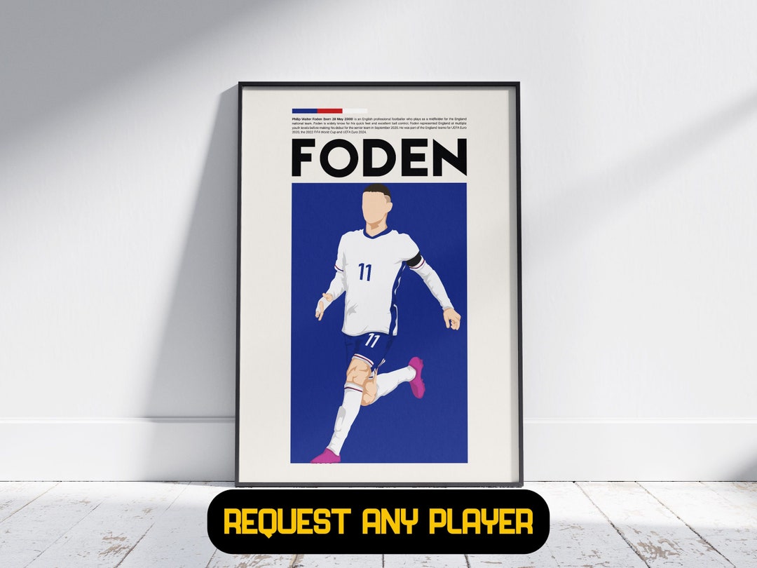 Phil Foden England - Football Poster Gift, Gift for Him/her, England ...