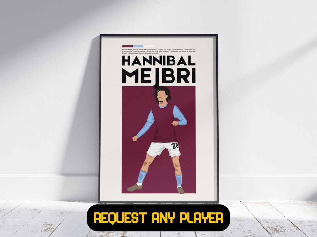 Hannibal Mejbri Burnley - Football Poster Gift, Gift for Him/her ...
