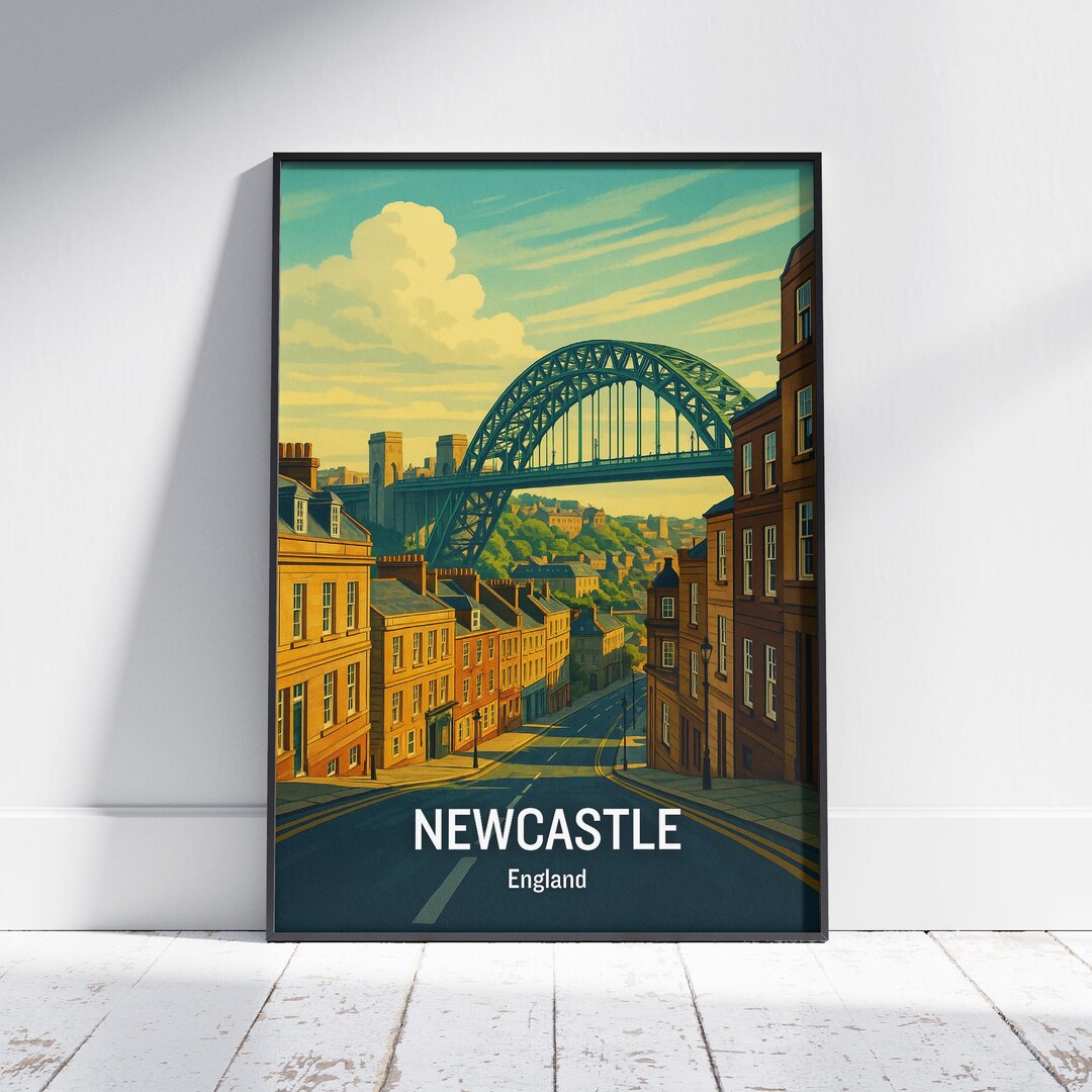 Vintage Newcastle Travel Poster: Tyne Bridge, England - Etsy
