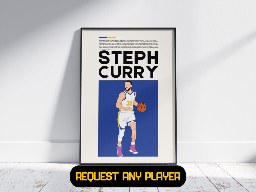 Steph Curry Poster - Golden State Warriors Gift, Gift for Him/her, NBA ...
