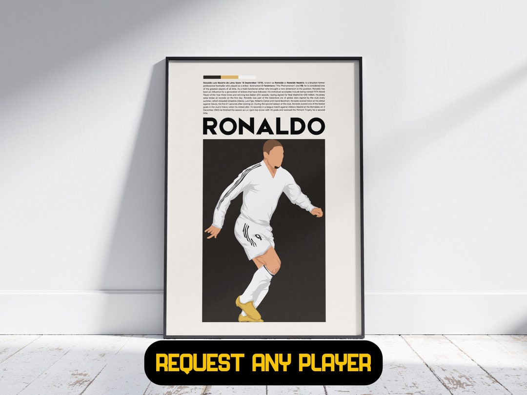 Ronaldo R9 Real Madrid - Football Poster Gift, Gift for Him/her, Real ...