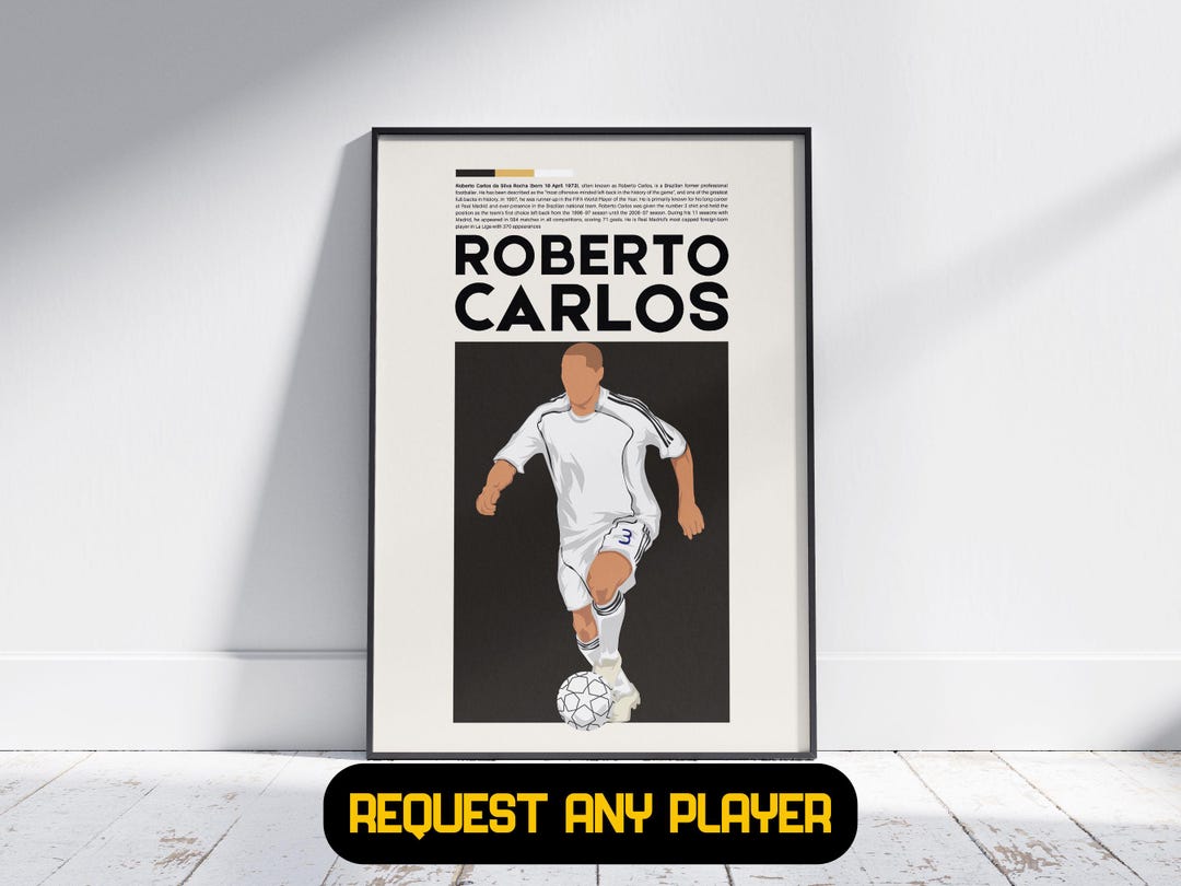 Roberto Carlos Real Madrid - Football Poster Gift, Gift for Him/her ...
