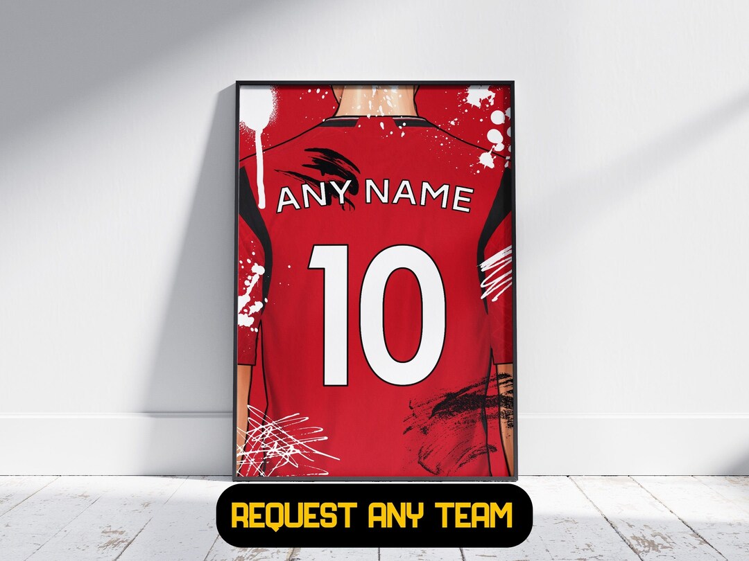 Man Utd Gift Personalised Football Poster Print, Gift for Him, Gift for ...