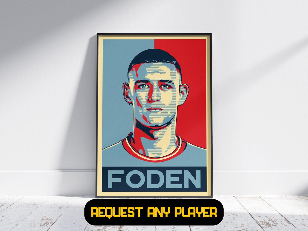 Phil Foden Hope Style Football Poster Gift, Gift for Him/her, Man City ...