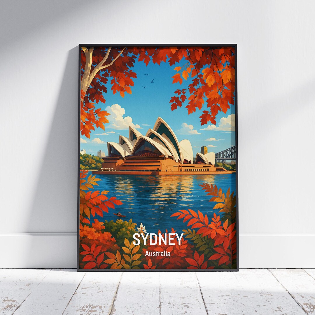 Vintage Sydney Travel Poster: Opera House, Harbour Bridge Art Print - Etsy