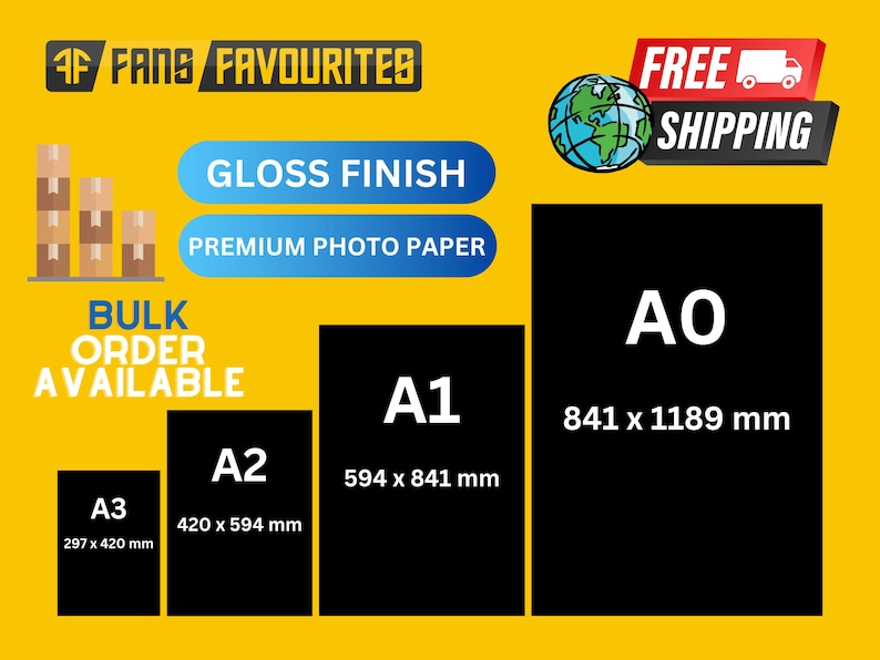 Poster Printing A0 A1 A2 A3 A4 A5 Print Your Own Artwork Custom ...