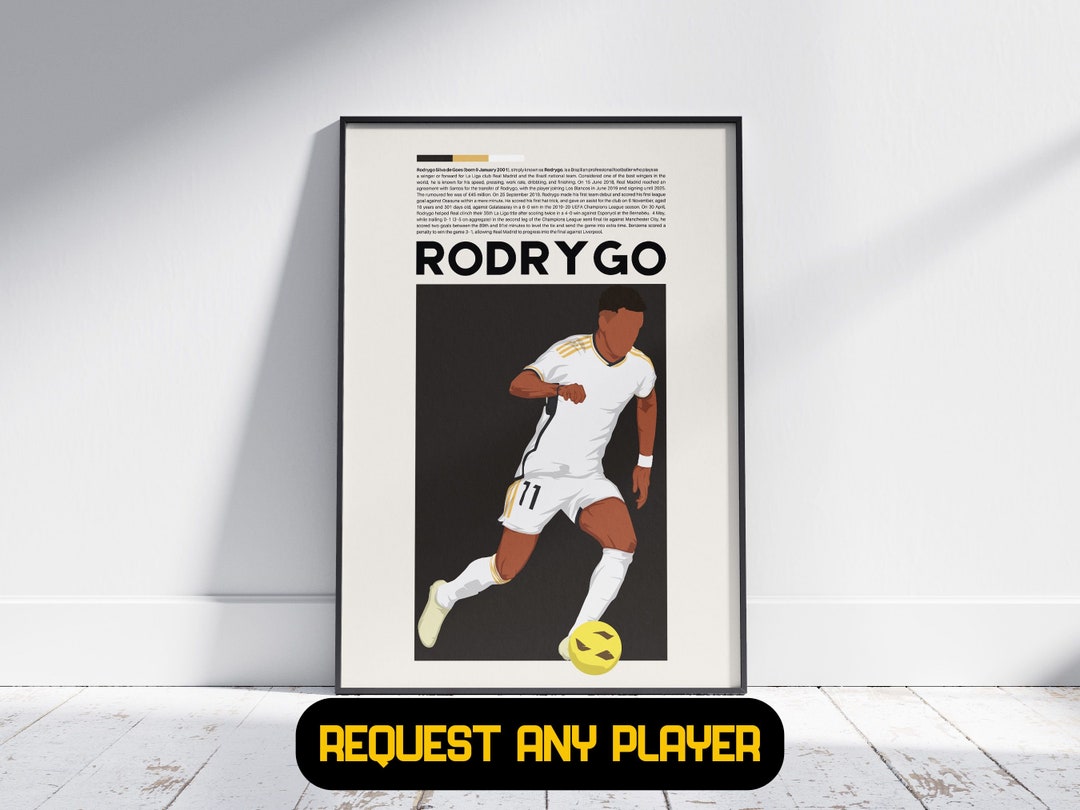 Rodrygo Real Madrid - Football Poster Gift, Gift for Him/her, Real ...