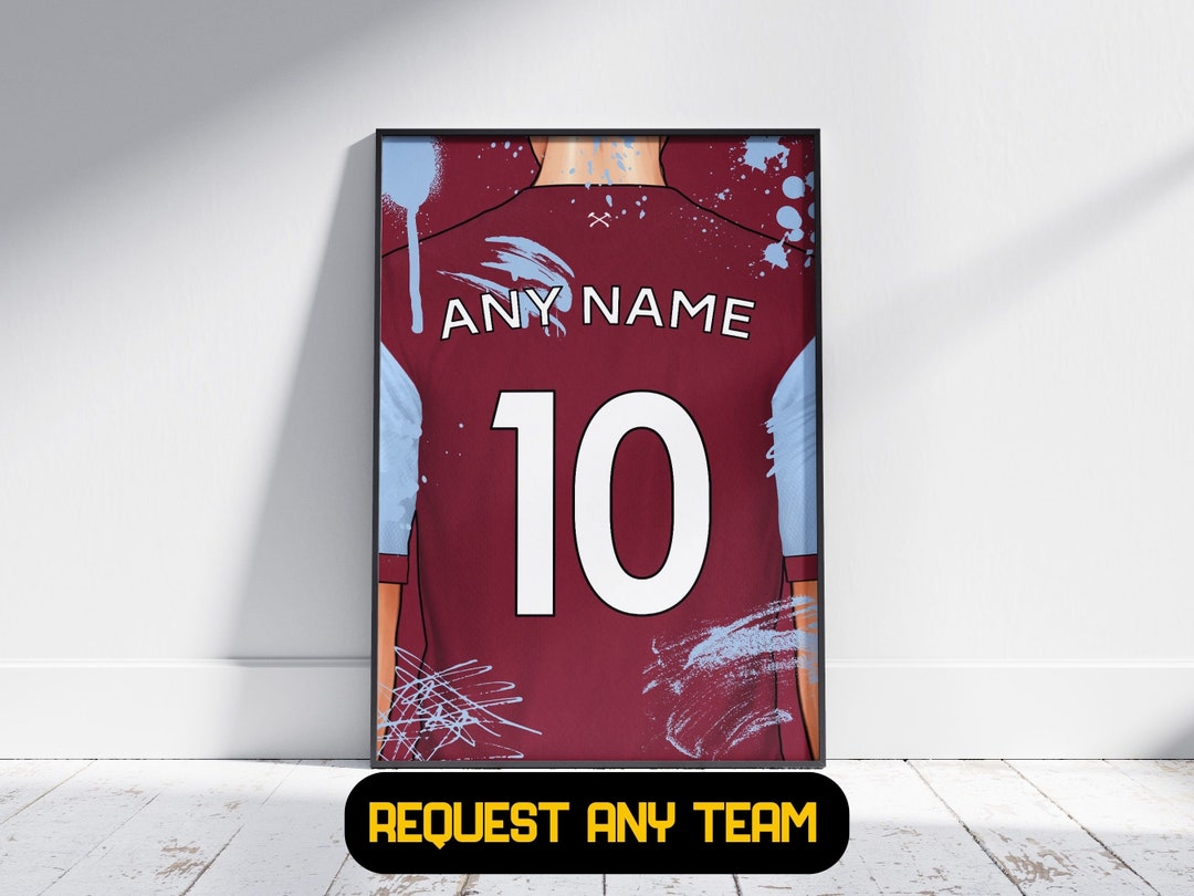 West Ham Gift Personalised Football Poster Print Gift for - Etsy UK