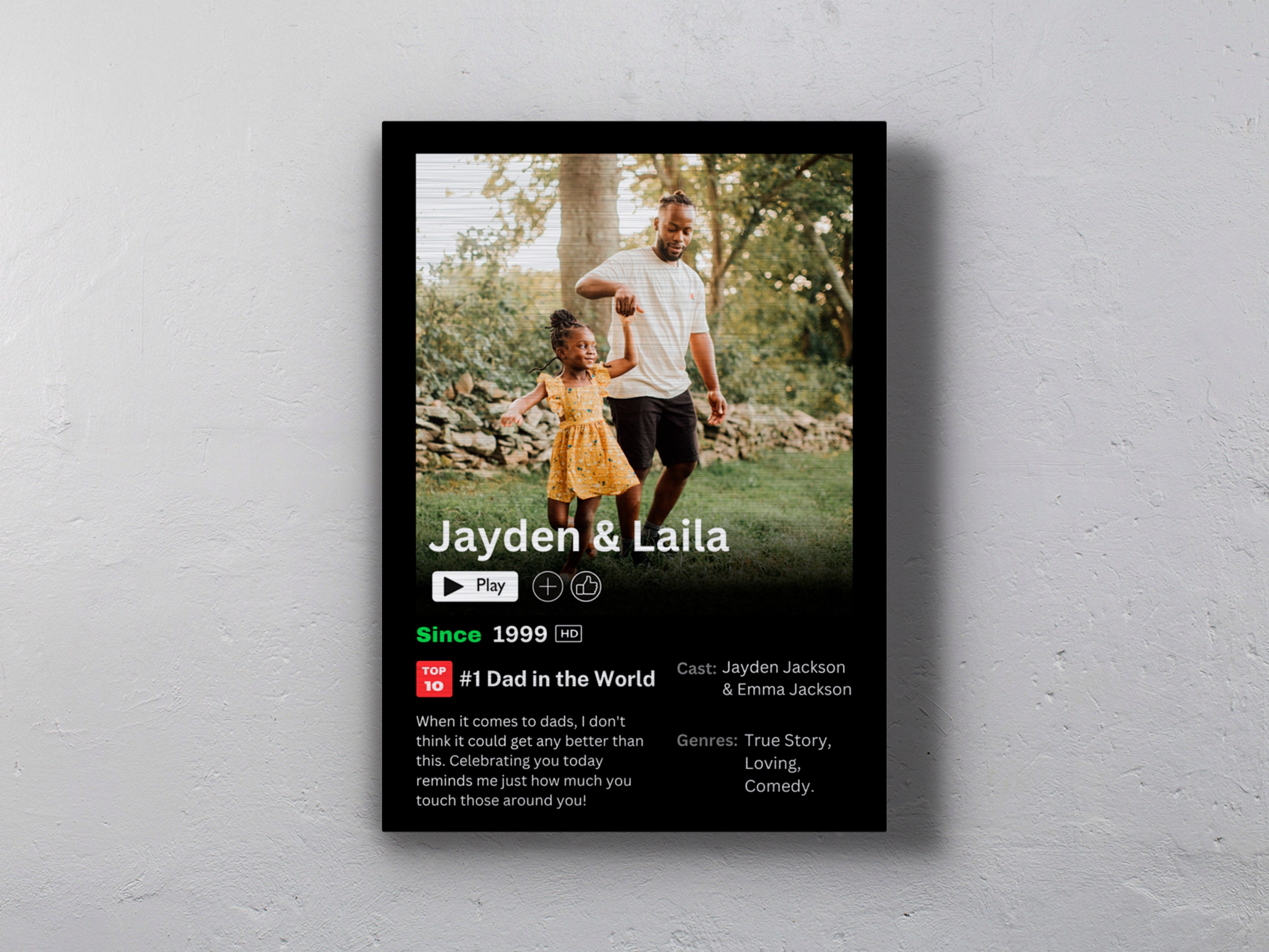 Personalised Netflix Movie Poster Print Fathers Day - Etsy UK