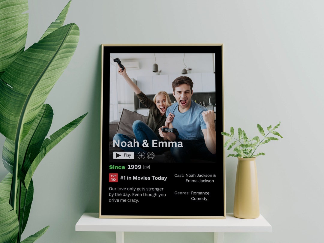 Personalised Netflix Movie Poster Print Couples Anniversary Wedding ...
