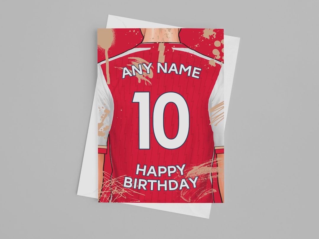 Arsenal Birthday Card Arsenal Personalised Birthday Card - Etsy