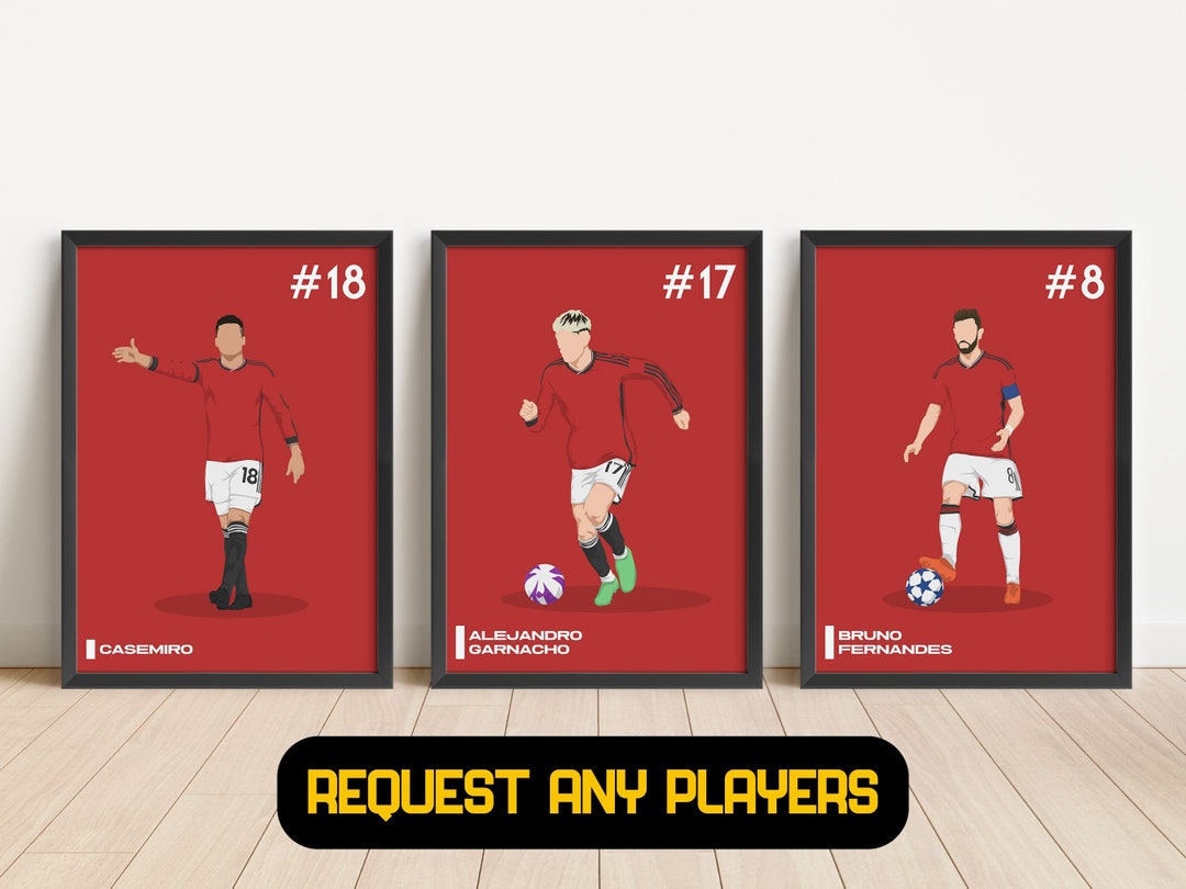 Man Utd Gift Set of 3 Football Posters Gift, Gift for Son/daughter, Man ...
