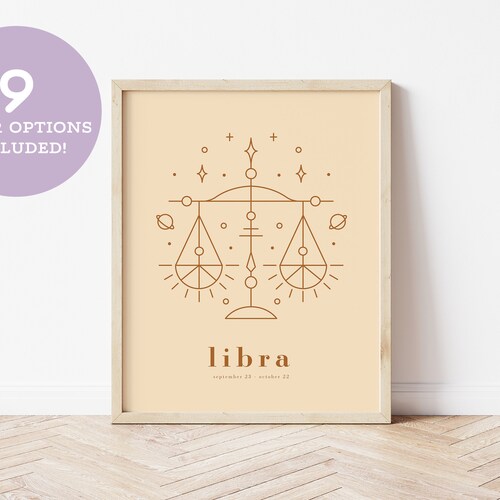 Libra Zodiac Art Print: Tarot Inspired Astrology Printable - Etsy