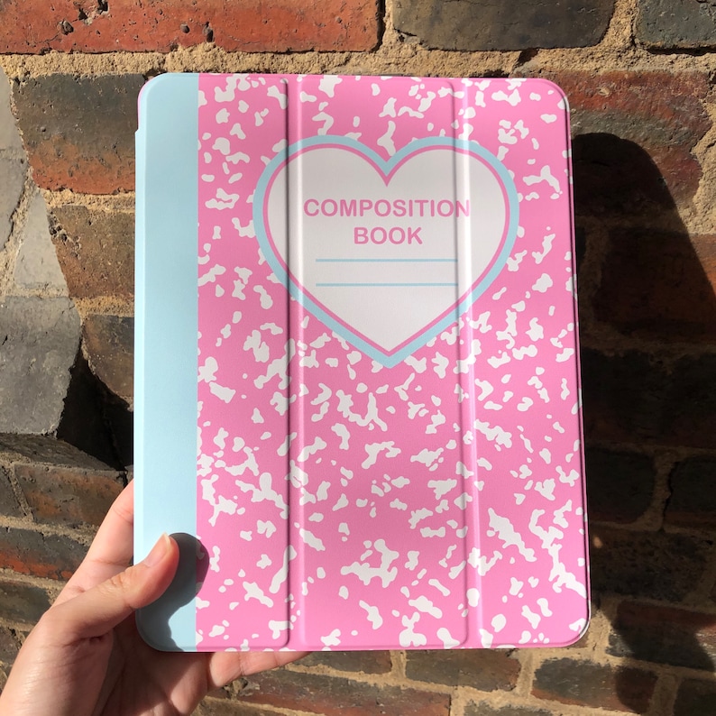 Composition Book Pastel Pink and Blue Ipad Case Notebook Cute - Etsy